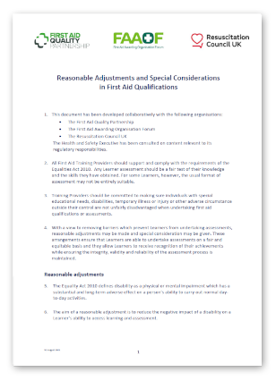 Documents - First Aid Quality Partnership